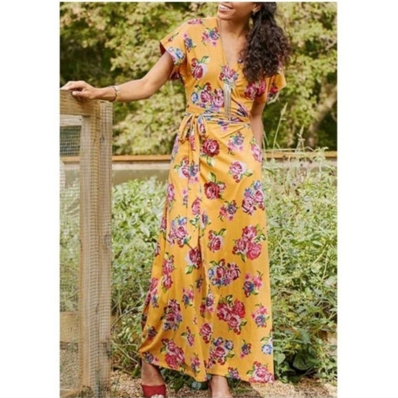 Matilda Jane | Dresses | Matilda Jane Alana Yellow Floral Maxi Wrap ...